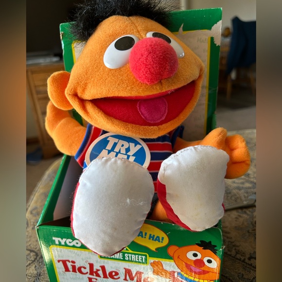 Sesame Street | Toys | Vintage Tickle Me Ernie Plush Toy | Poshmark